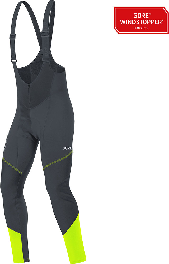 GOREWEAR C3 GORE® WINDSTOPPER® - Bib Tights with Pad Long tights | Bike ...